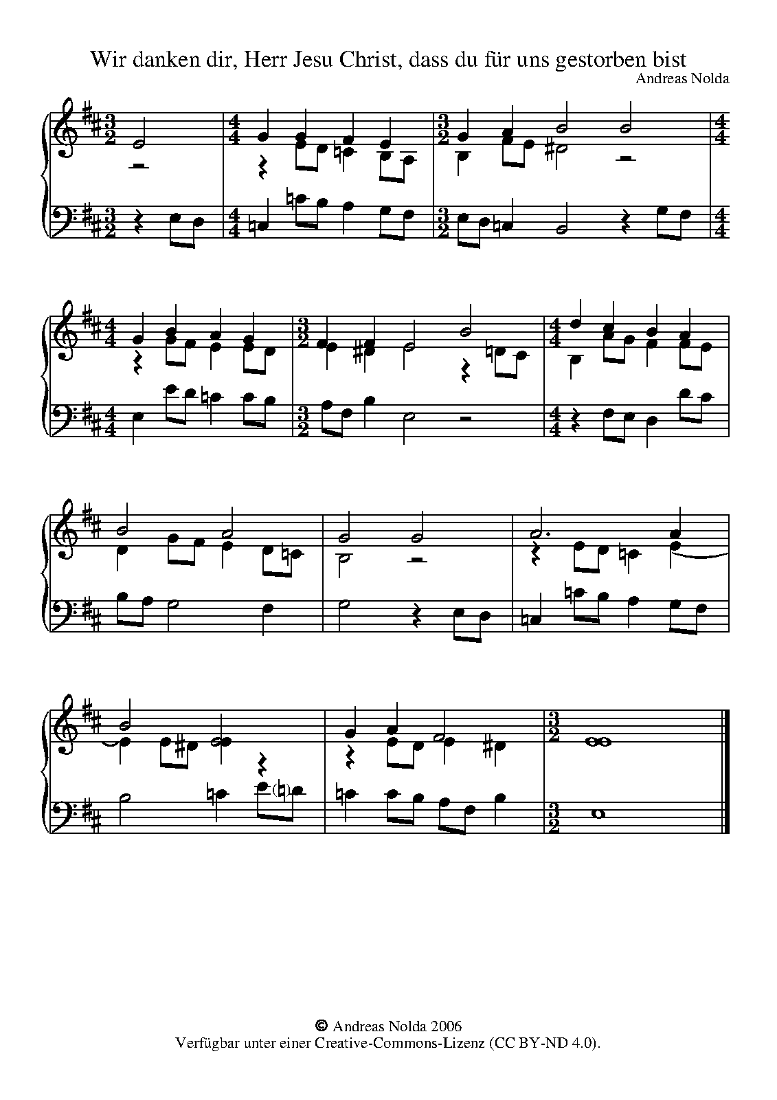 Wir danken dir, Herr Jesu Christ, dass du für uns gestorben bist (Nolda, Andreas) - IMSLP