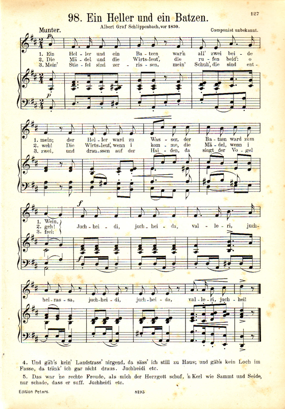 Ein Heller und ein Batzen (Folk Songs, German) - IMSLP