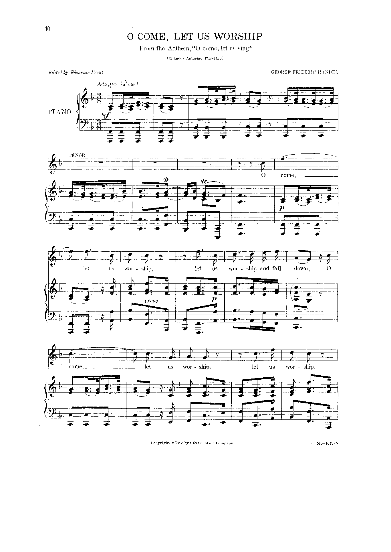 O Come, Let Us Sing unto the Lord, HWV 253 (Handel, George Frideric ...