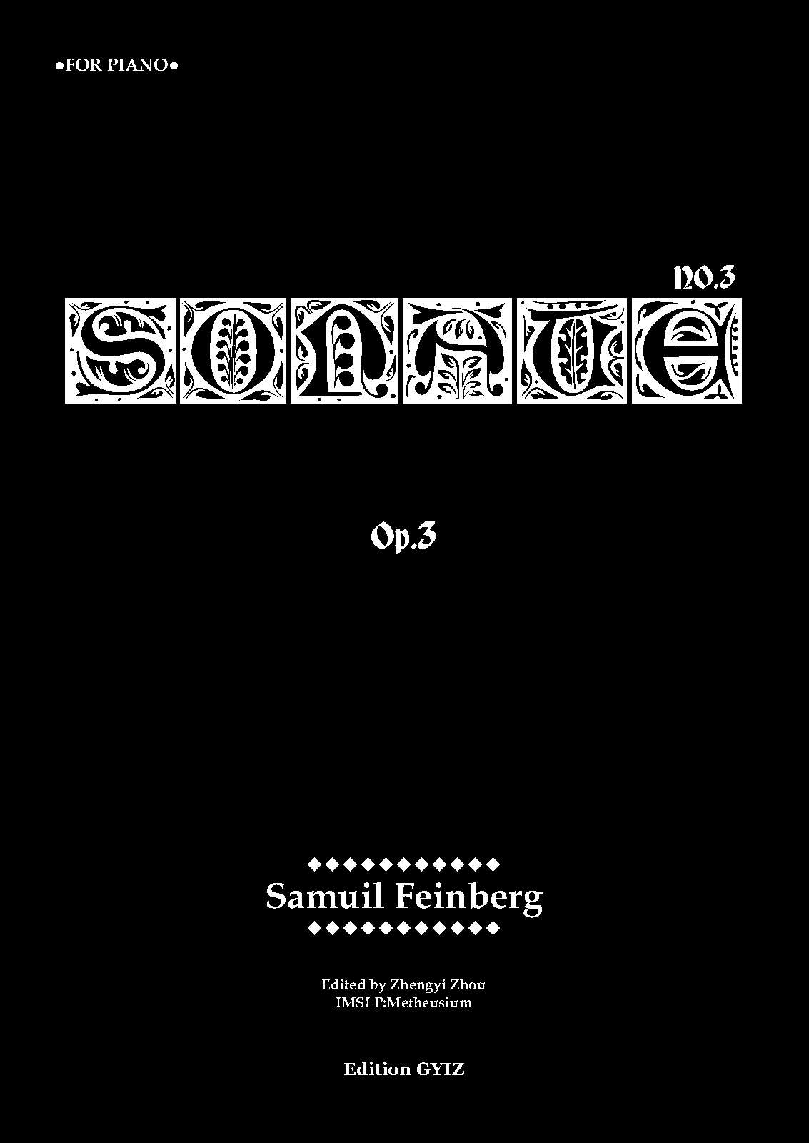 Piano Sonata No.3, Op.3 (Feinberg, Samuil) - IMSLP: Free Sheet Music ...