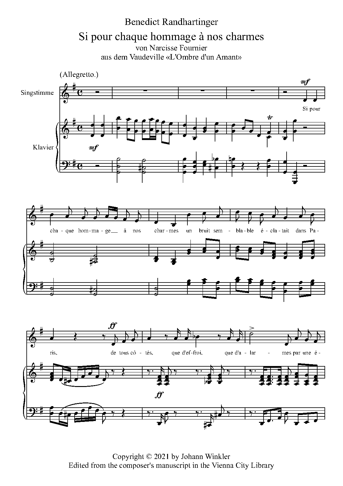 Si pour chaque hommage à nos charmes (Randhartinger, Benedict) - IMSLP