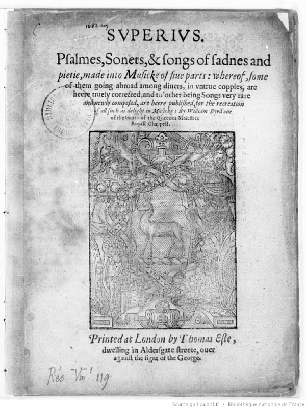 Psalmes, Sonets and Songs (Byrd, William) - IMSLP: Free Sheet Music PDF Download