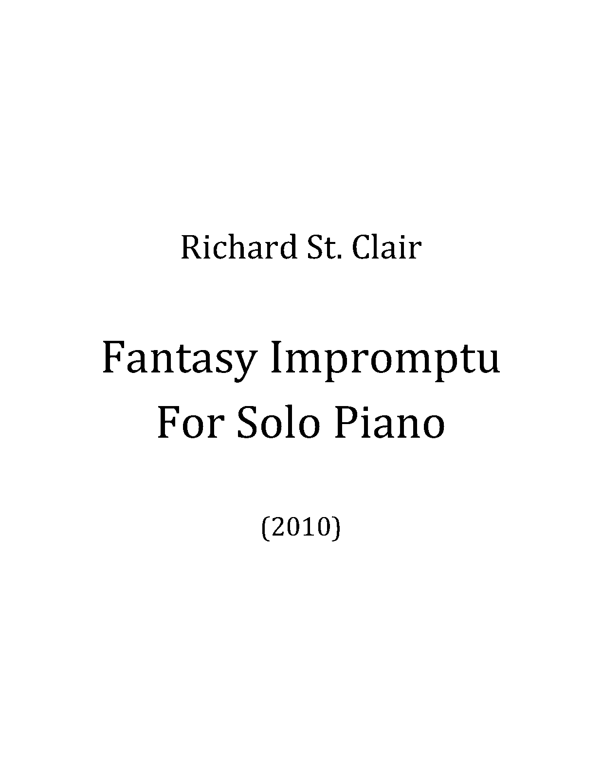 Fantasy Impromptu (St. Clair, Richard) - IMSLP Fantasy Impromptu (St. Clair, Richard) - IMSLP