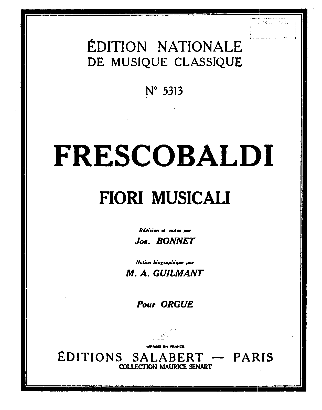Fiori Musicali, Op.12 (Frescobaldi, Girolamo) - IMSLP: Free Sheet Music ...