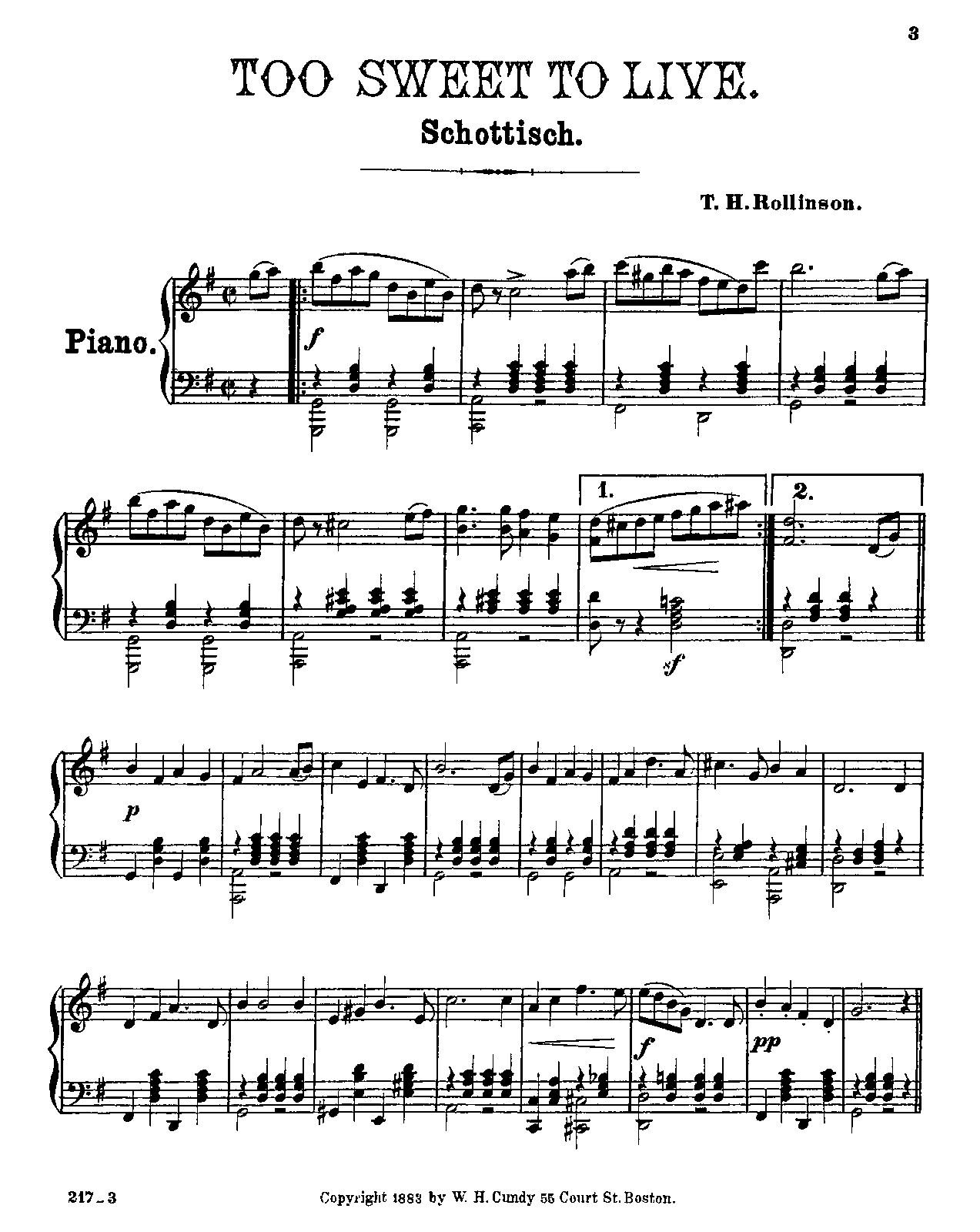 Too Sweet to Live (Rollinson, Thomas H.) - IMSLP