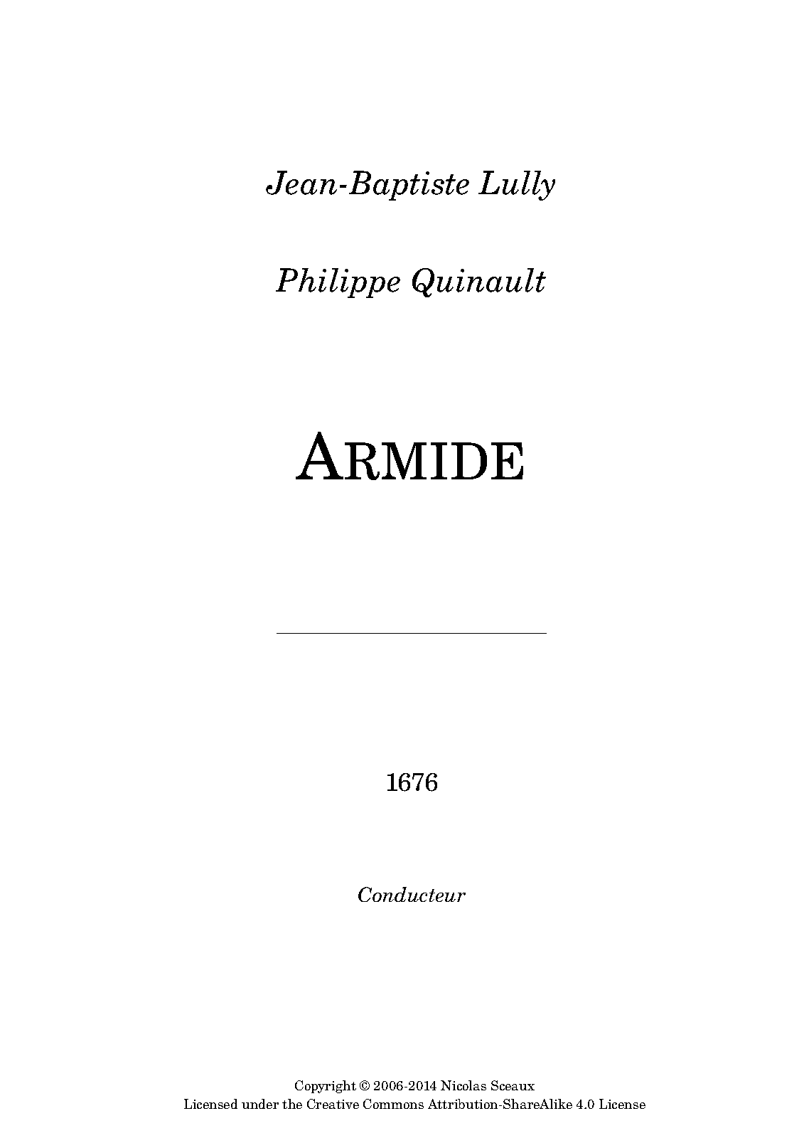 Armide, LWV 71 (Lully, Jean-Baptiste) - IMSLP: Free Sheet Music PDF ...