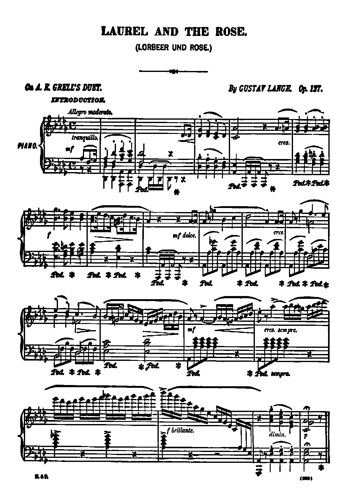 Lorbeer und Rose, Op.127 (Lange, Gustav) - IMSLP Lorbeer und Rose, Op.127 (Lange, Gustav) - IMSLP