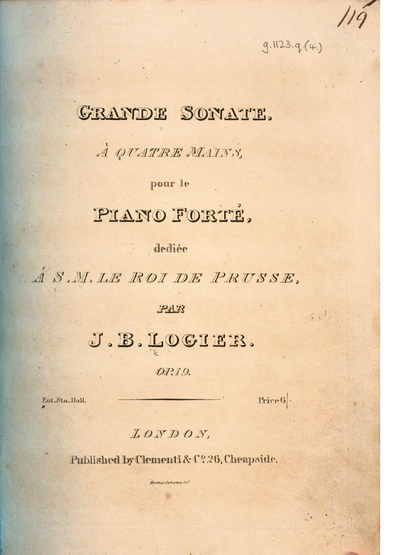 Sonata for Piano 4-Hands in C minor, Op.19 (Logier, Johann Bernhard ...