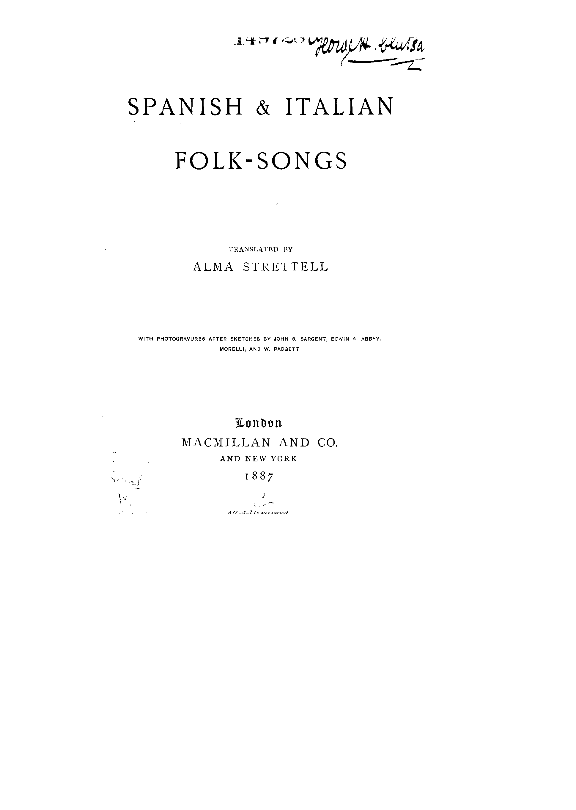 Spanish & Italian Folk-Songs (Strettell, Alma) - IMSLP