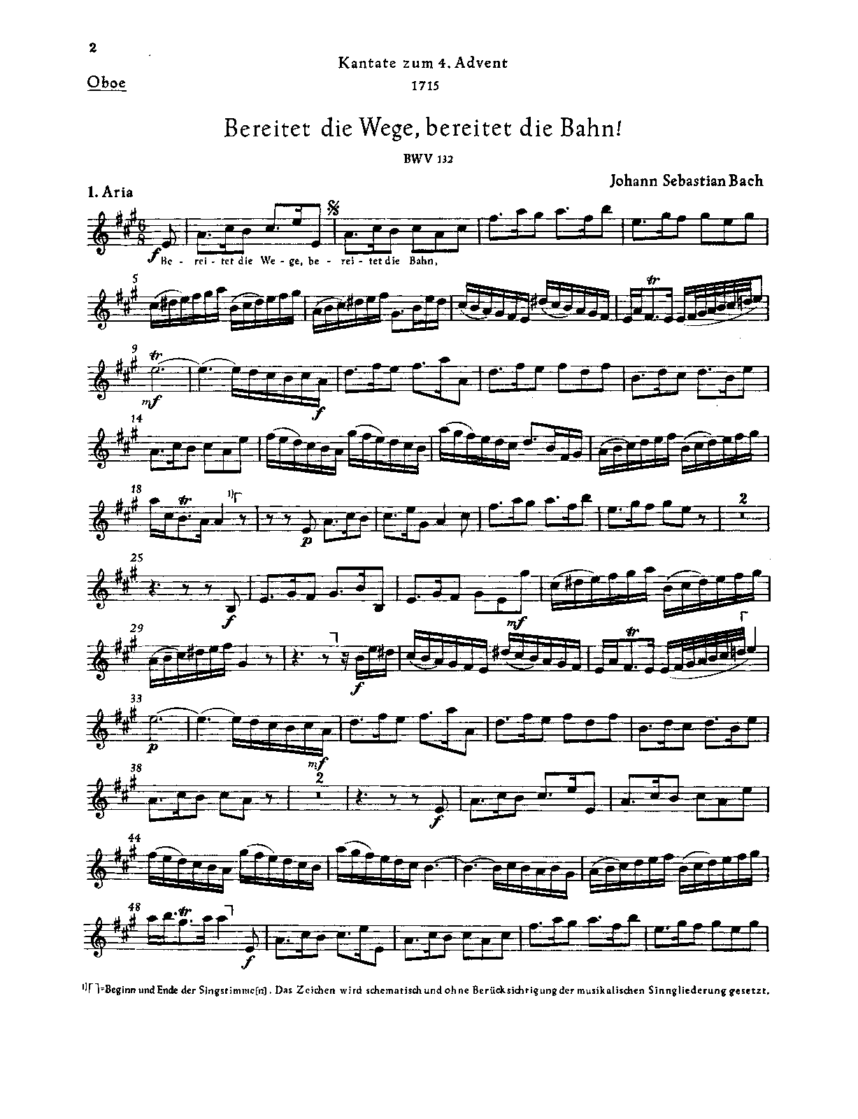 Bereitet die Wege, bereitet die Bahn, BWV 132 (Bach, Johann Sebastian ... Bereitet die Wege, bereitet die Bahn, BWV 132 (Bach, Johann Sebastian ...