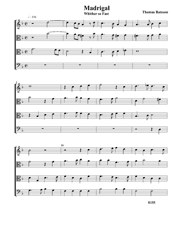 The First Set of English Madrigales to 3, 4, 5 and 6 Voices (Bateson ...