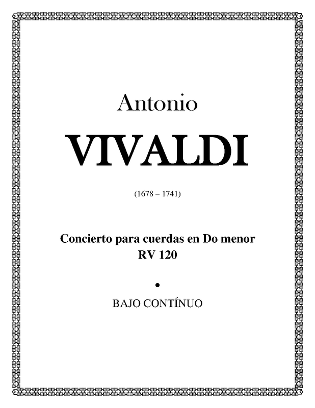 Concerto for Strings in C minor, RV 120 (Vivaldi, Antonio) - IMSLP: Free Sheet Music PDF Download