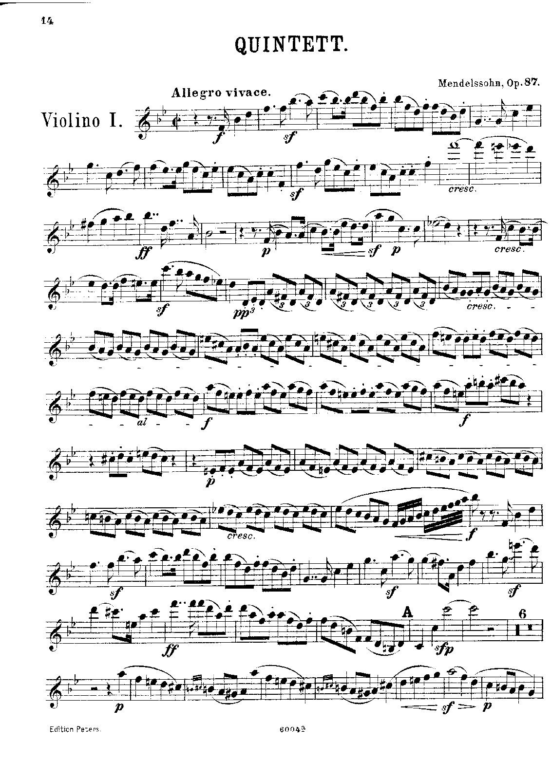 String Quintet No.2, Op.87 (Mendelssohn, Felix) - IMSLP: Free Sheet Music PDF Download