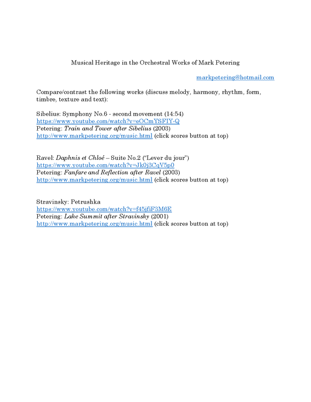 Musical Heritage in the Orchestral Works of Mark Petering (Petering ...