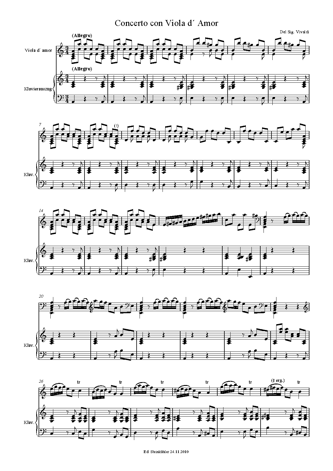 Viola d'amore Concerto in A minor, RV 397 (Vivaldi, Antonio) - IMSLP