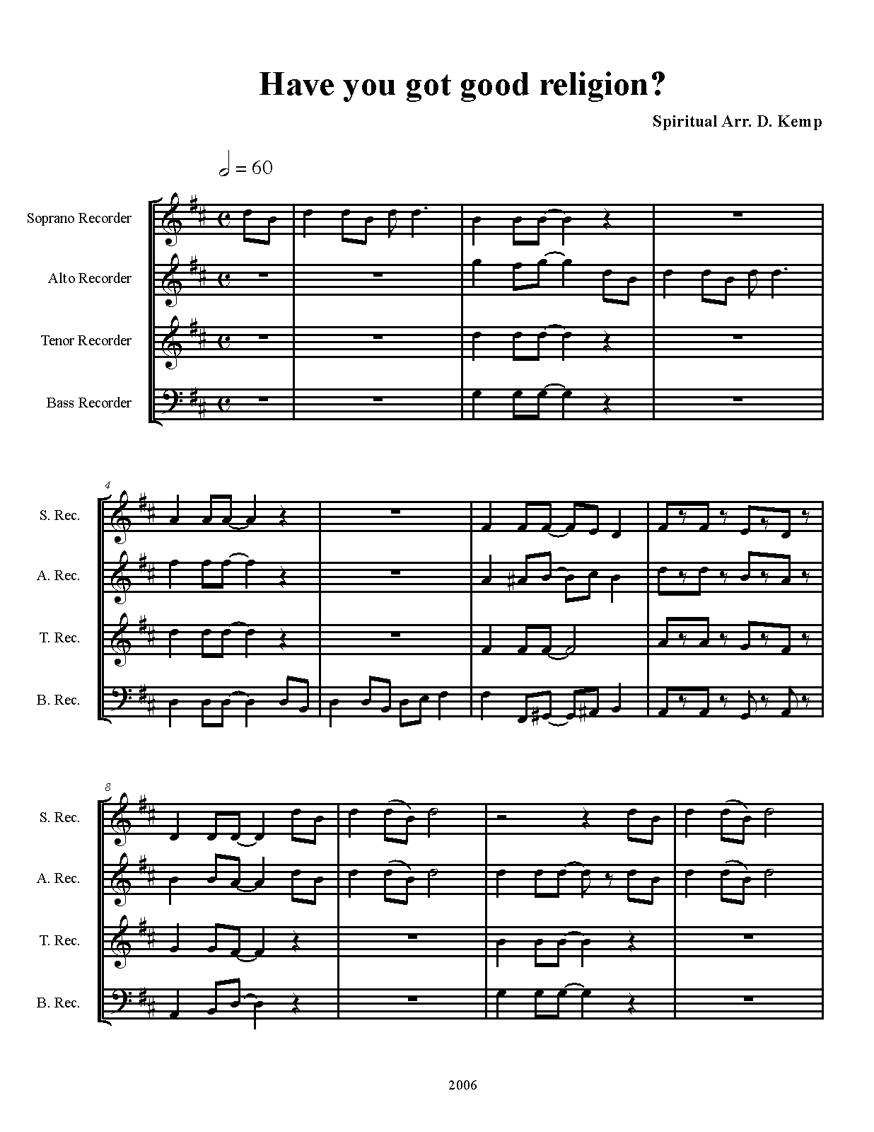 Have You Got Good Religion (Folk Songs, American) - IMSLP