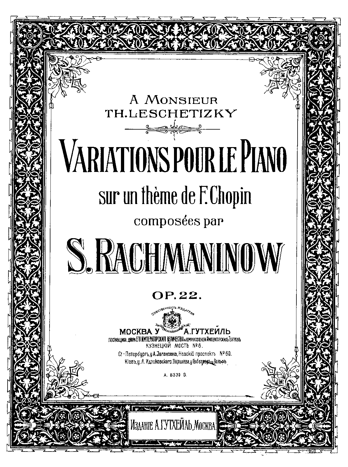 Variations on a Theme of Chopin, Op.22 (Rachmaninoff, Sergei) - IMSLP Variations on a Theme of Chopin, Op.22 (Rachmaninoff, Sergei) - IMSLP