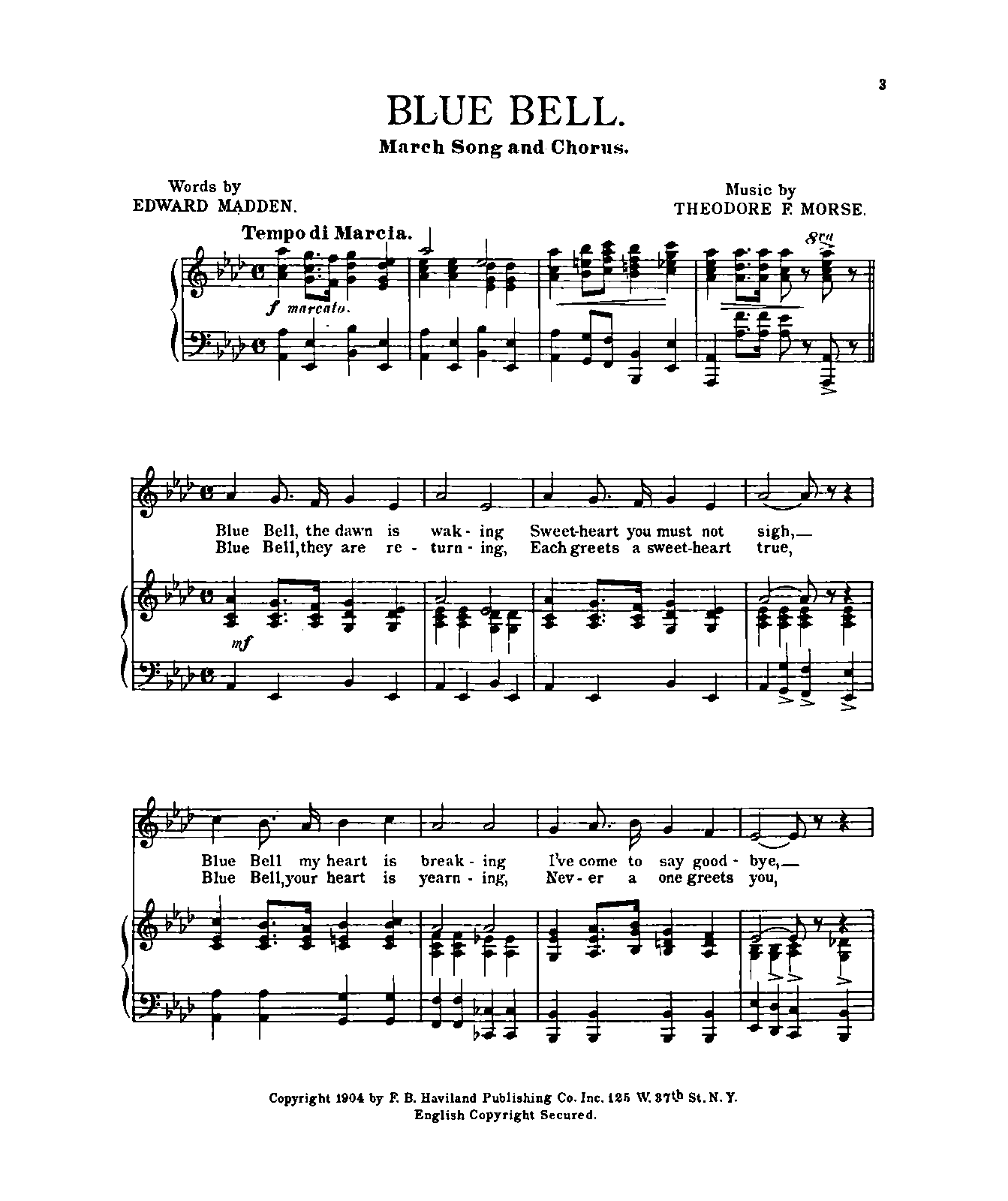 Blue Bell (Morse, Theodore F.) - IMSLP: Free Sheet Music PDF Download